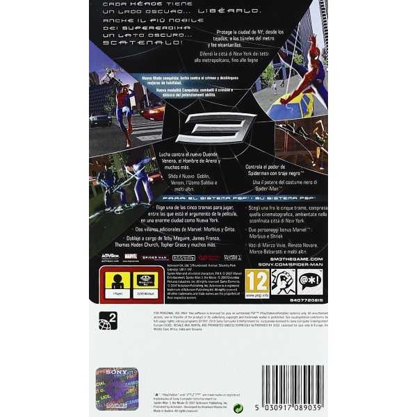 Comprar Juego PSP: Spider Man 3 (Essentials) [PSP]
